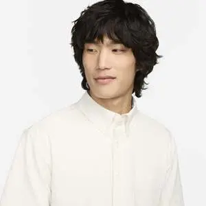 Nike Short Sleeve Seersucker Button-down Shirt Asia Sizing 'phantom