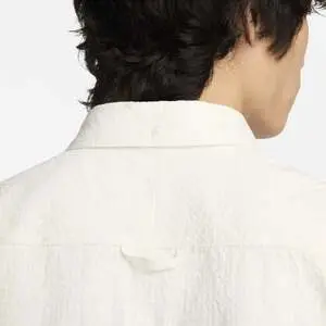 Nike Short Sleeve Seersucker Button-down Shirt Asia Sizing 'phantom