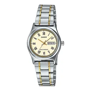 Casio Analog Watch With Two Tone Stainless Steel Band