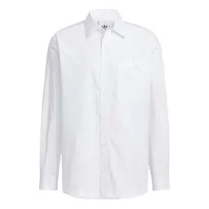 Adidas Originals Solid Color Single Breasted Long Sleeves Shirt Couple Style White - Multi-color