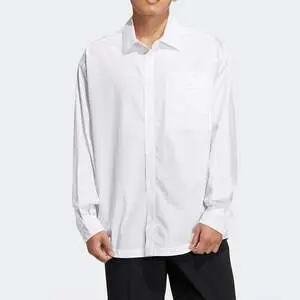 Adidas Originals Solid Color Single Breasted Long Sleeves Shirt Couple Style White - Multi-color
