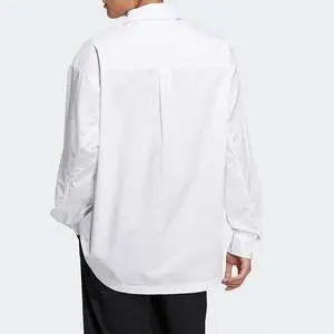 Adidas Originals Solid Color Single Breasted Long Sleeves Shirt Couple Style White - Multi-color