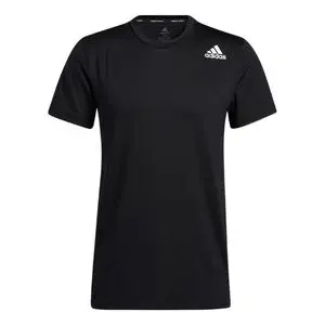 Adidas Solid Color Alphabet Logo Round Neck Pullover Sports Short Sleeve Black T-shirt - Default Colorway