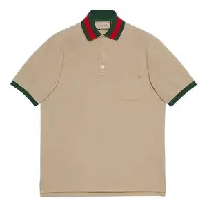 Gucci Cotton Piquet Polo With Web Collar