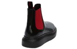 Alexander McQueen Hybrid Chelsea Boot - Black/red