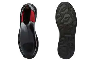 Alexander McQueen Hybrid Chelsea Boot - Black/red