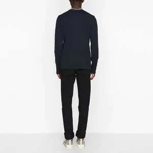 Dior Letter Print Round Neck Long Sleeve For Navy