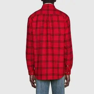 Gucci Check Wool Shirt With Cat Patch