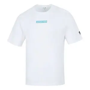 Adidas Neo Solid Color Pattern Printing Sports Round Neck Short Sleeve White T-shirt - Default Color