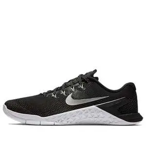 Nike Metcon 4 Metallic Silver Athletic Training Sneakers - Black
