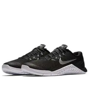 Nike Metcon 4 Metallic Silver Athletic Training Sneakers - Black