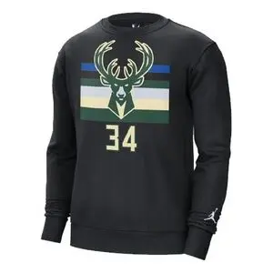 JORDAN Nba Milwaukee Bucks Fleece Crewneck - Black