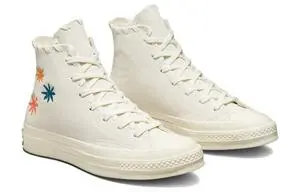 CONVERSE Chuck 70 High Top Embroidered Floral Sneakers