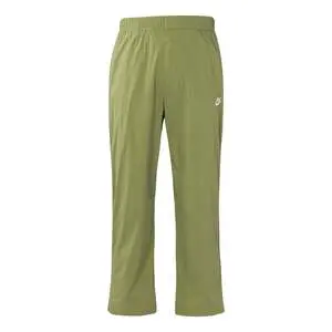 Nike Solid Color Logo Embroidered Straight Sports Pants/trousers/joggers Autumn Green - Default Color