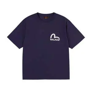 PALACE X Evisu Heavy Wash T Shirt - Navy
