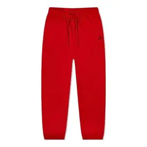JORDAN Solid Color Embroidered Lacing Bundle Feet Sports Pants - Red