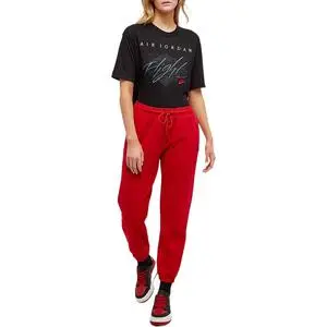 JORDAN Solid Color Embroidered Lacing Bundle Feet Sports Pants