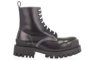Balenciaga Strike Lace Up Boots - Black/white