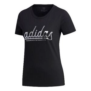 Adidas Alphabet Logo Cotton Short Sleeve T-shirt - Black