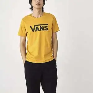 VANS Classic Logo Casual Sports Printing Short Sleeve Couple Style - Yellow