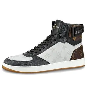 LOUIS VUITTON Rivoli Sneaker Boots 'patched White Monogram - White/brown/grey