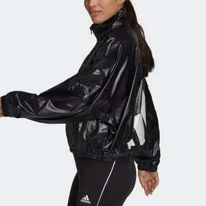 Adidas Glossy Logo Print Track Jacket