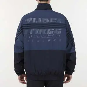 Adidas Sporty Stripes Stand Collar Zip-up Jacket - Blue