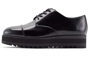 Onitsuka Tiger Derby Patent Leather Platform Shoes - Black