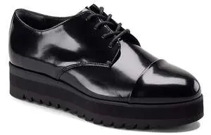 Onitsuka Tiger Derby Patent Leather Platform Shoes - Black