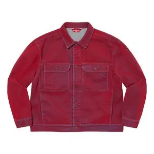 Supreme Flocked Denim Trucker Jacket - Purple