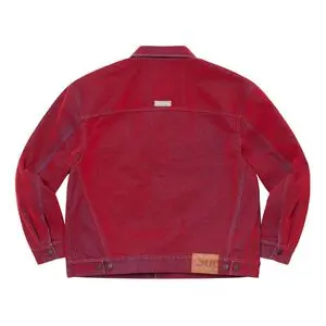 Supreme Flocked Denim Trucker Jacket - Purple