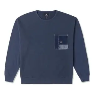 CONVERSE Denim Patchwork Crew Sweatshirt - Navy