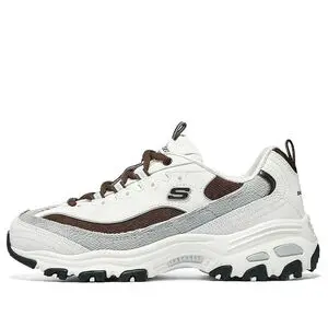 Sketchers D'lites 1.0 Athletic Lace-up Sneakers - White/grey/brown