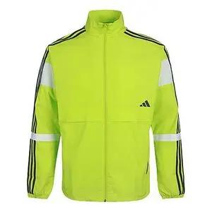 Adidas Stand Collar Woven Colorblock Jacket - Fluorescent Green