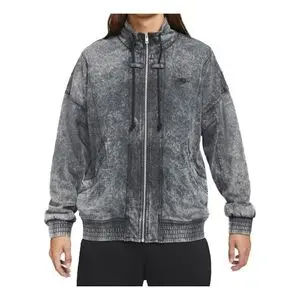 Nike Stand Collar Knit Washed Jacket - Black