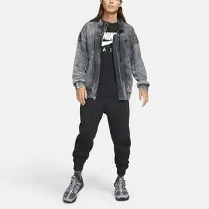 Nike Stand Collar Knit Washed Jacket - Black