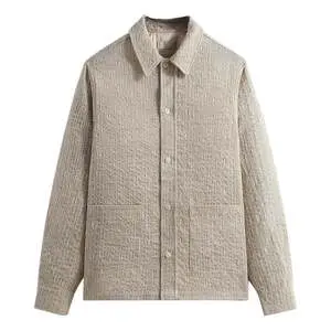 Kith Ss24 Slub Boucle Boxy Collared Overshirt 'canvas - Tan