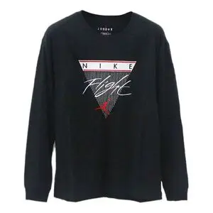 JORDAN Label Casual Sports Long Sleeves T-shirt - Black