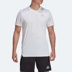 Adidas Solid Color Logo Micro Mark Sports Training Short Sleeve T-shirt - Multi-color