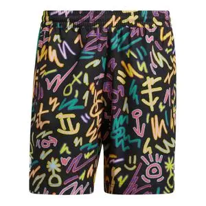 Adidas Graffiti Print Sports Shorts - Default Color