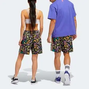 Adidas Graffiti Print Sports Shorts