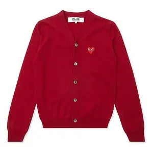 Play Comme Des Garcon Emblem Cardigan - Red