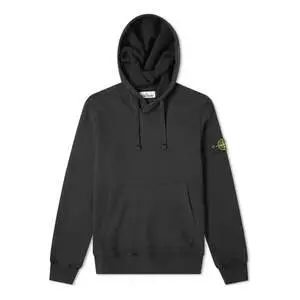 Stone Island Garment Dyed Popover Hoodie - Black