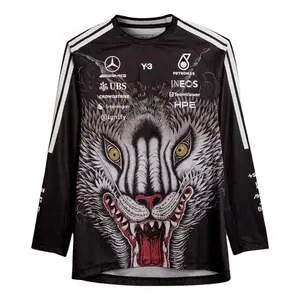 Adidas Y-3 F1 Driver Long Sleeve Shirt With Wolf Graphic