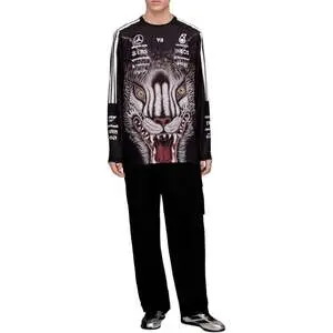 Adidas Y-3 F1 Driver Long Sleeve Shirt With Wolf Graphic