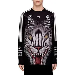 Adidas Y-3 F1 Driver Long Sleeve Shirt With Wolf Graphic