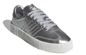 Adidas Sambarose Metallic Platform Sneakers - Silver