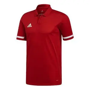 Adidas Logo Pattern Loose Short Sleeve Polo Shirt - Red
