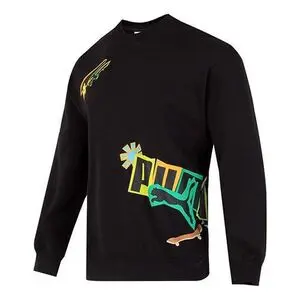 PUMA Classics Street Sport Crewneck Sweatshirt - Black/green