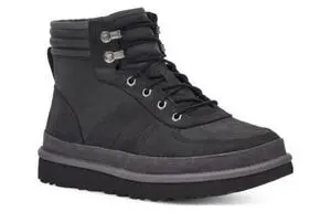 UGG Highland Lace Up Zip Up Boots - Black